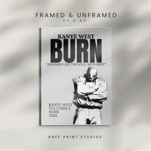 Kanye West Burn / Kanye West Poster Print / Music Print / Lyrics Poster ...