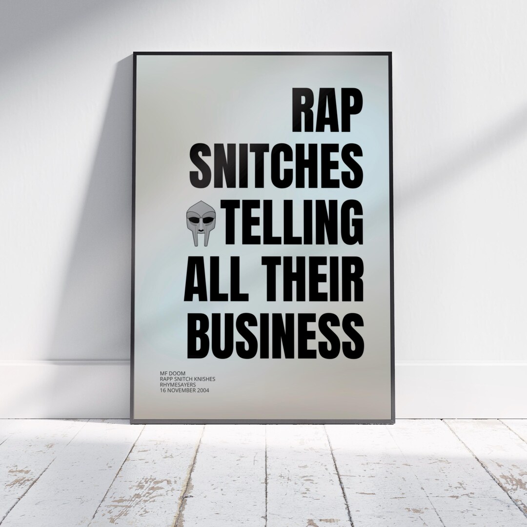 MF DOOM Poster Wall Art / Mf Doom Lyrics Poster Print / Music Print ...