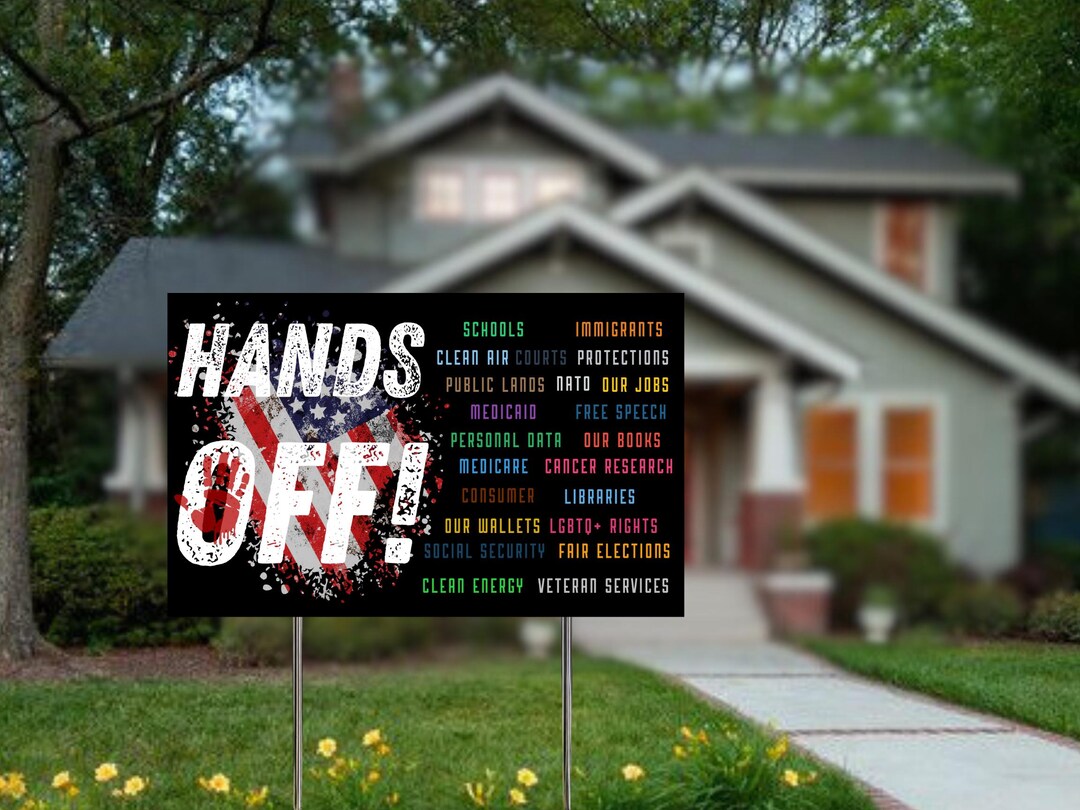 Plaque de jardin Hands off - Anti Trump Anti Maga FDT DOGE Democrat ...