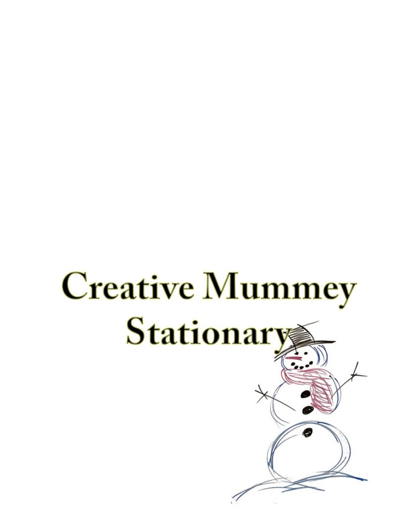 PRINTABLE Snowman Joy Stationary 8.5x11, Lined and Unlined, DIGITAL ...