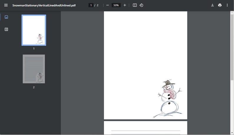 PRINTABLE Snowman Joy Stationary 8.5x11, Lined and Unlined, DIGITAL ...