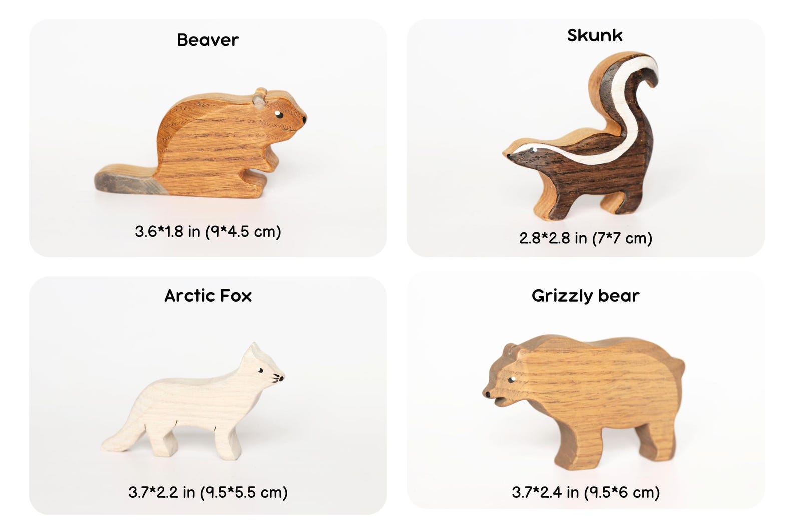 Handcrafted Wooden North American Animal Set: Waldorf Montessori Toy - Etsy