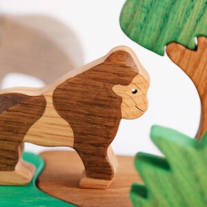 Handmade Wooden Safari Animal Playset: Montessori Jungle Toy - Etsy