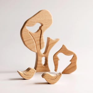 Wooden Tree Toy Waldorf Tree Woodland Toy Set Wooden Forest Toys Birch ...