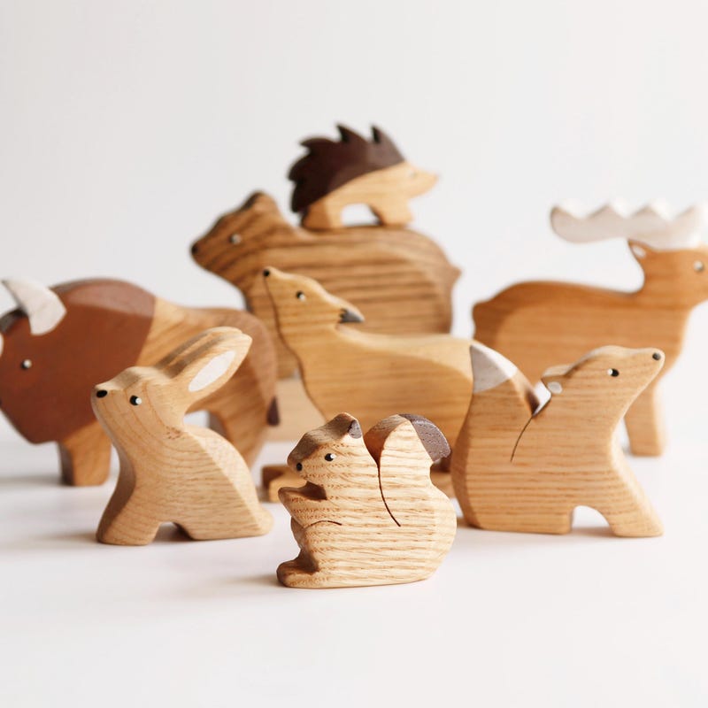 Holzfiguren Tiere Geschnitzt