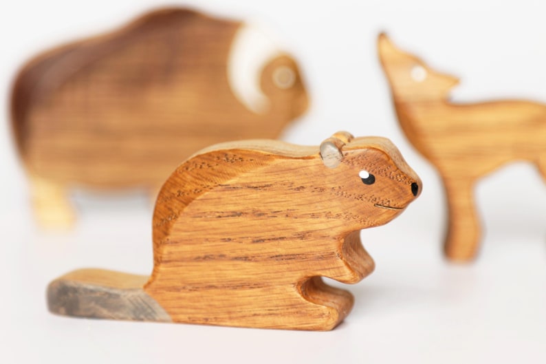 Handcrafted Wooden North American Animal Set: Waldorf Montessori Toy - Etsy