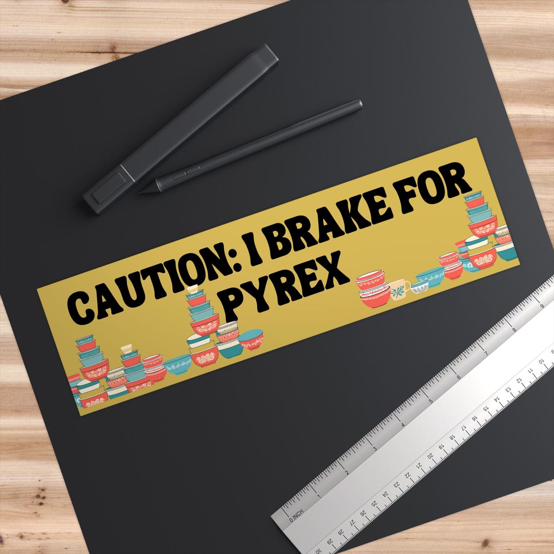 Vintage Pyrex Bowls Bumper Stickers Funny Retro Thrifting Reseller ...