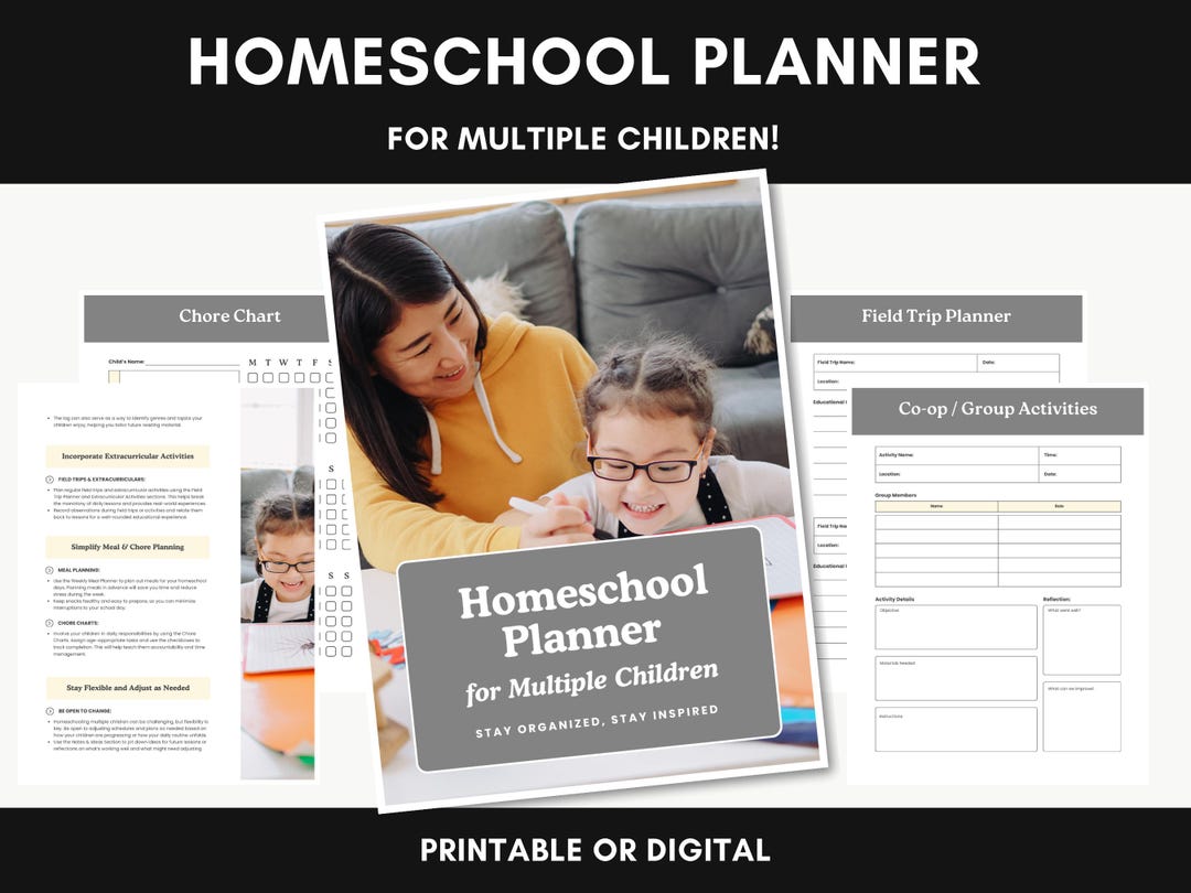 Homeschool Planner, Child Organizer, Homeschooling Calendar, Lesson ...