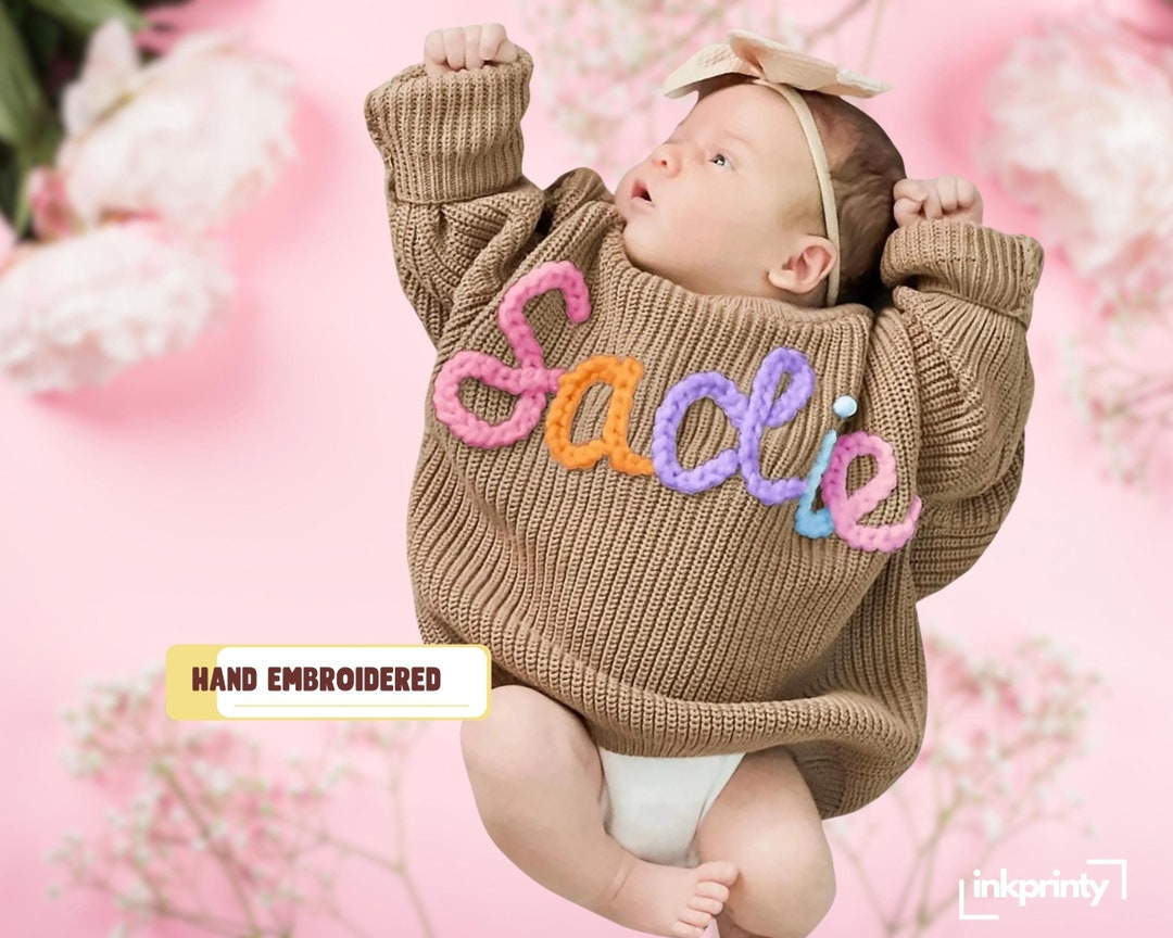Personalized Baby Sweater With Name/custom Knitted Baby Name Sweater ...