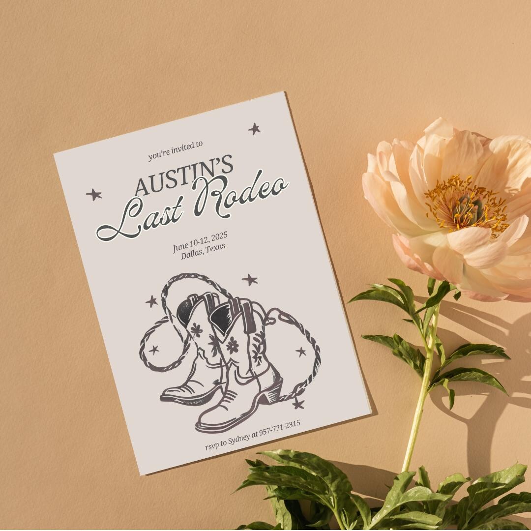 Last Rodeo Bachelorette Party Invitation Printable Digital Template ...