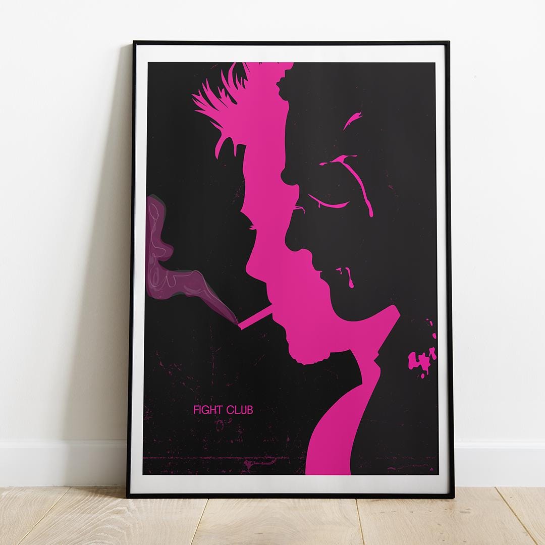 Fight Club Poster - Cult Movie Poster, Minimalist Poster, Movie Poster ...