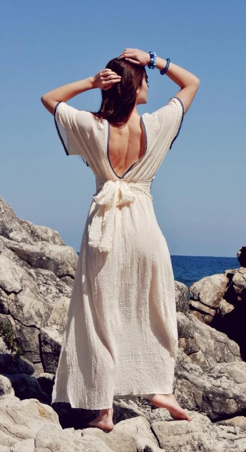 Boho Dress,modest Summer Dress,high Slit Summer Dress,wedding Guest ...