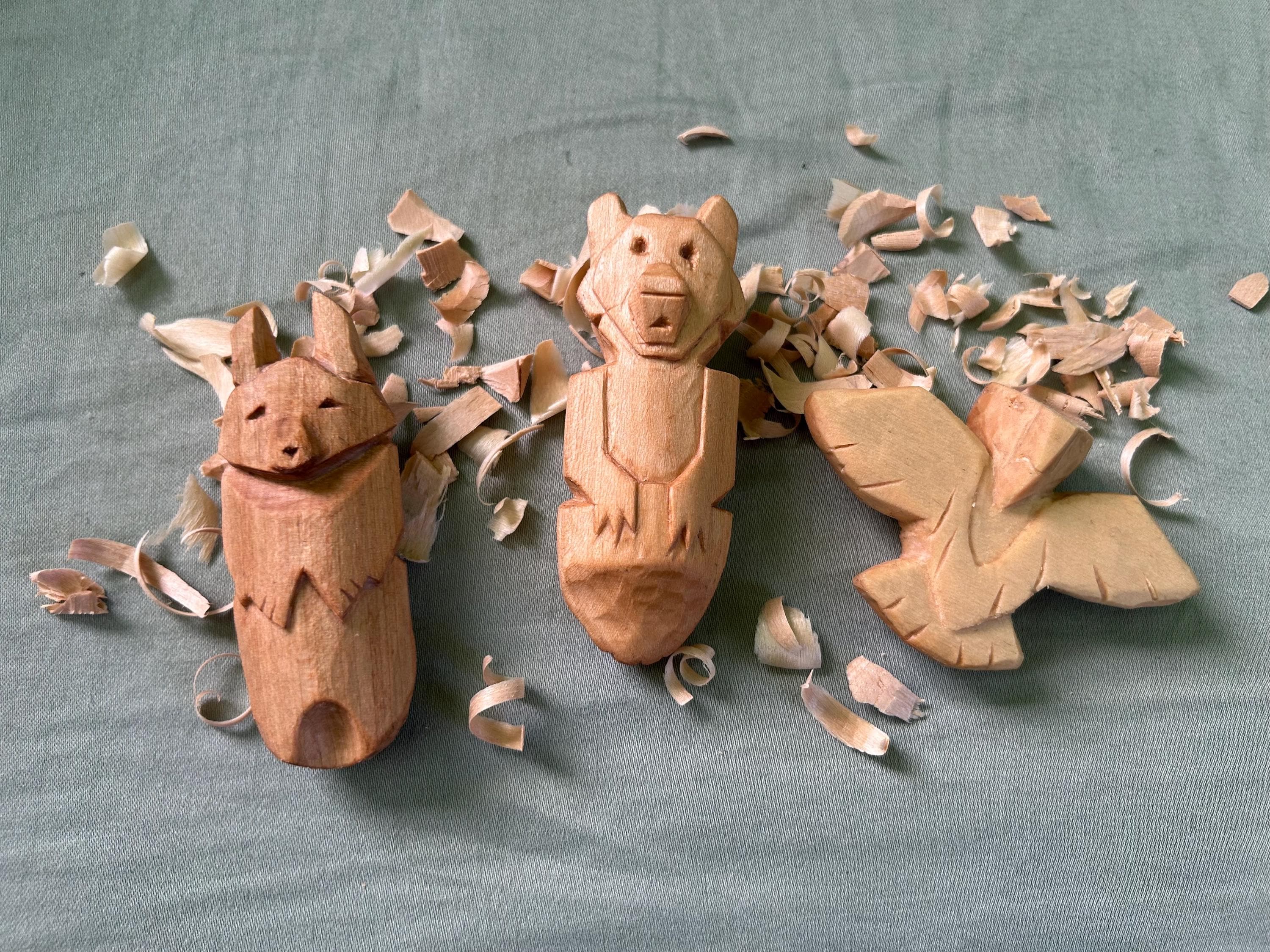 Hand-carved Brother Bear Totems- Bear, Eagle, Wolf - Etsy