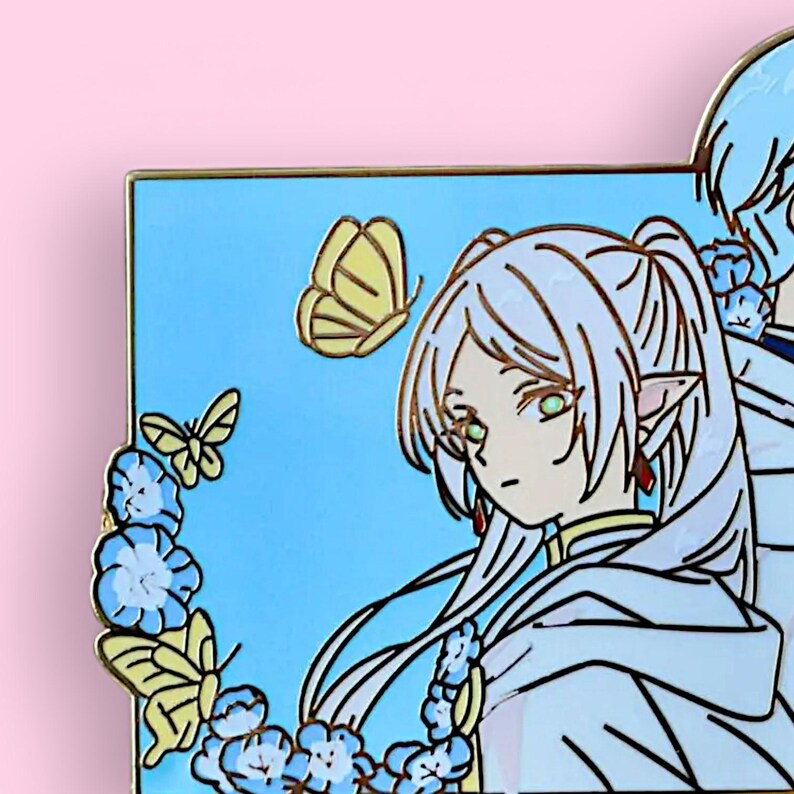 Frieren and Himmel Hard Enamel Pin Collectible | Gold-plated Anime ...