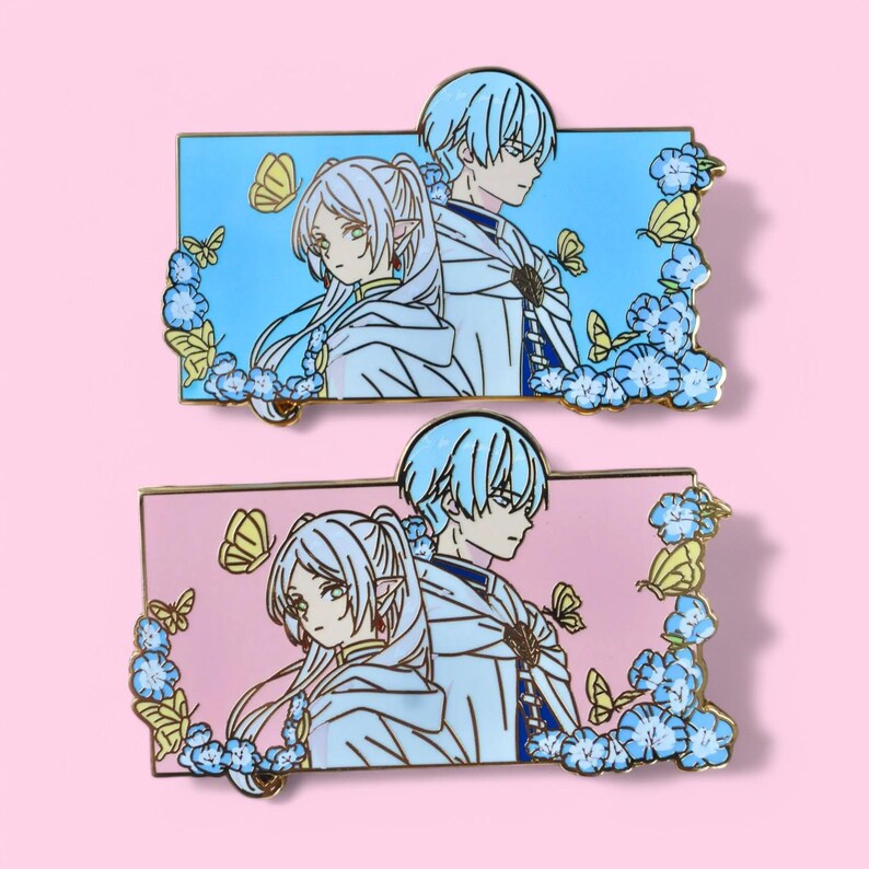 Frieren and Himmel Hard Enamel Pin Collectible | Gold-plated Anime ...