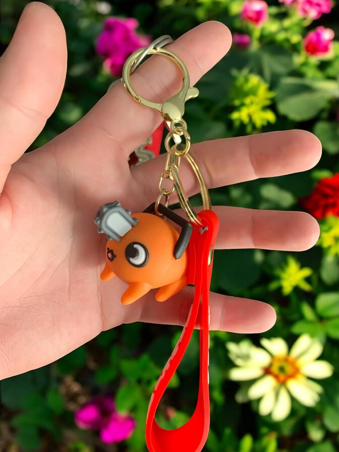 Pochita Chainsawman Keychain Set, Makima & Power Silicone Keyring ...