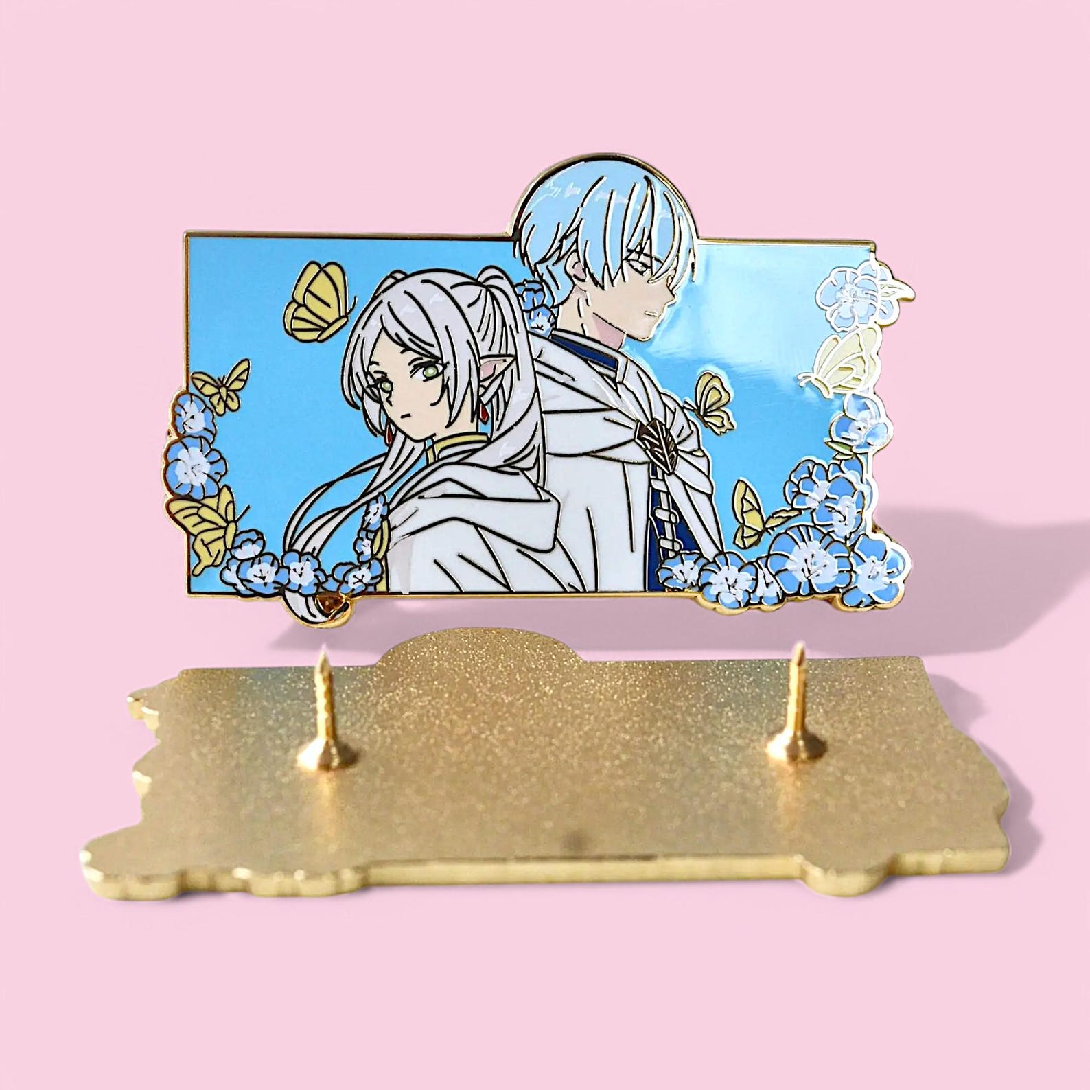 Frieren and Himmel Hard Enamel Pin Collectible | Gold-plated Anime ...