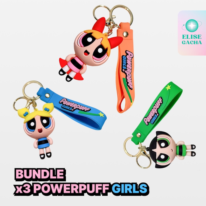 The Powerpuff Girls Keychain Set | Blossom, Bubbles & Buttercup ...