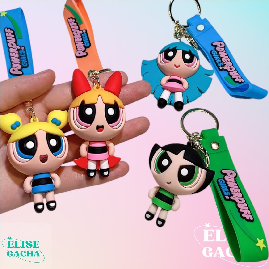 The Powerpuff Girls Keychain Set | Blossom, Bubbles & Buttercup ...