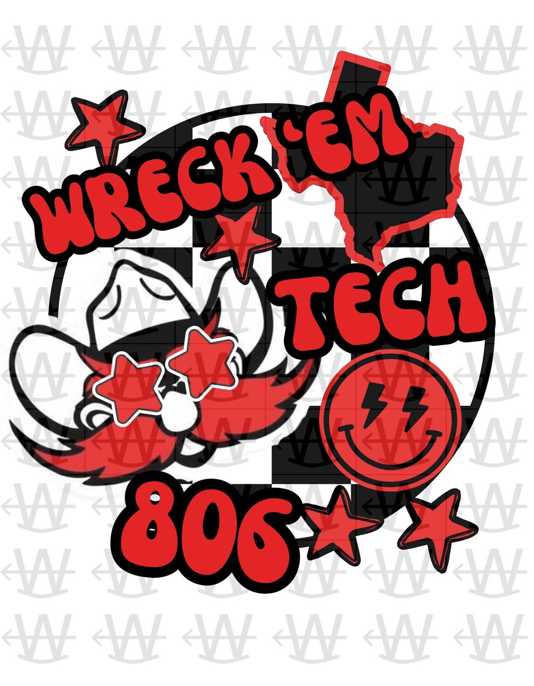 Preppy Texas Tech Png - Etsy