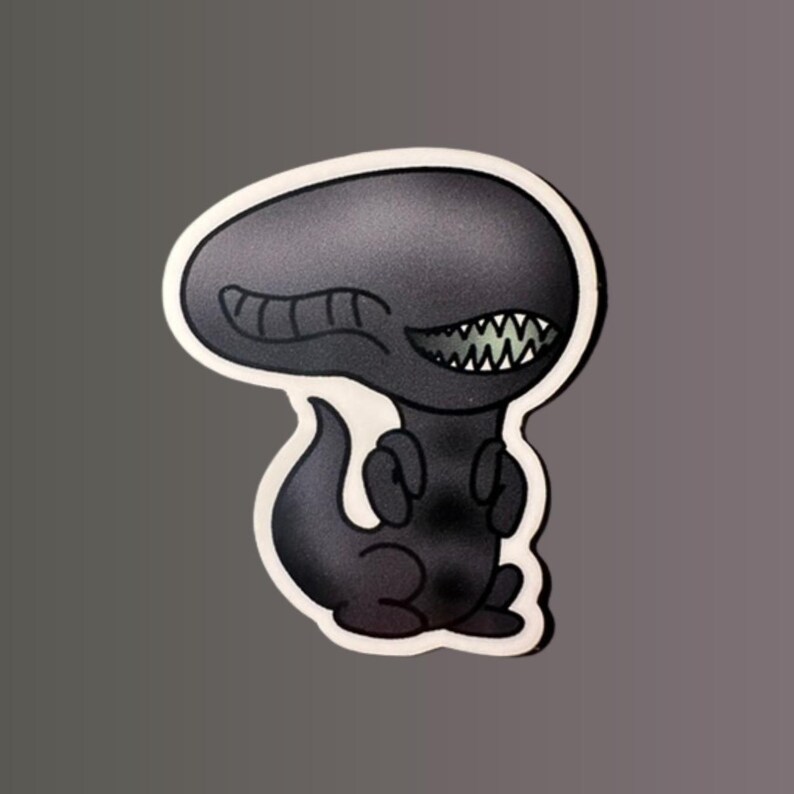 Cute Chibi Alien Creature Die-cut Sticker - Sci-fi Inspired Decal for ...