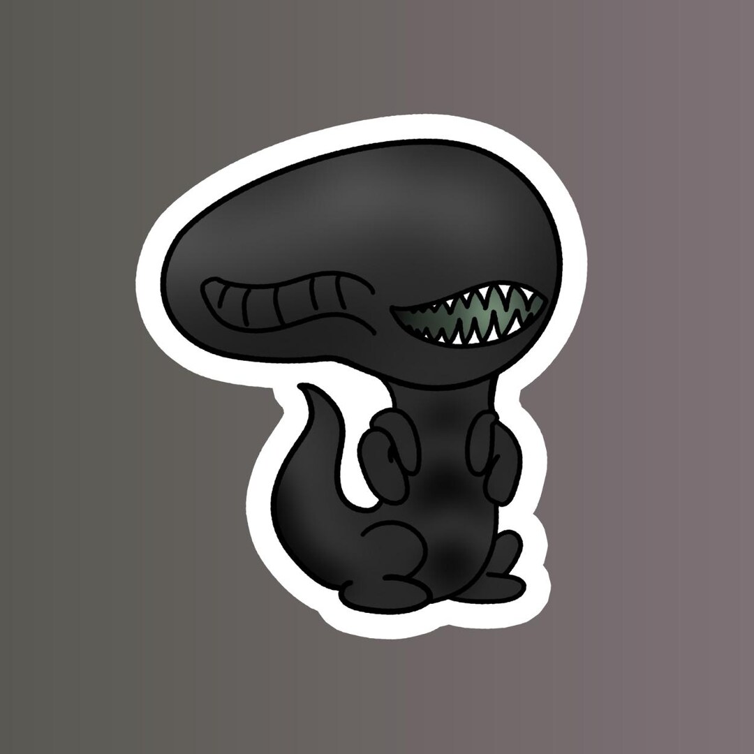 Cute Chibi Alien Creature Die-cut Sticker - Sci-fi Inspired Decal for ...