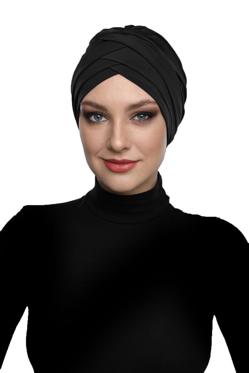Pre-tied Turban, Turban With Fold Detail, Non-slip, Full Coverage - Etsy