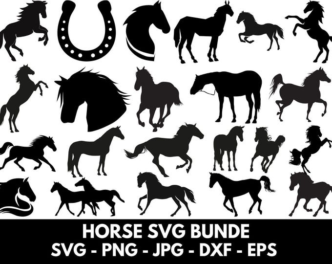 Pferd Silhouette | Pferd SVG | Hufeisen SVG | Pferd Kopf | Pferd Vektor ...