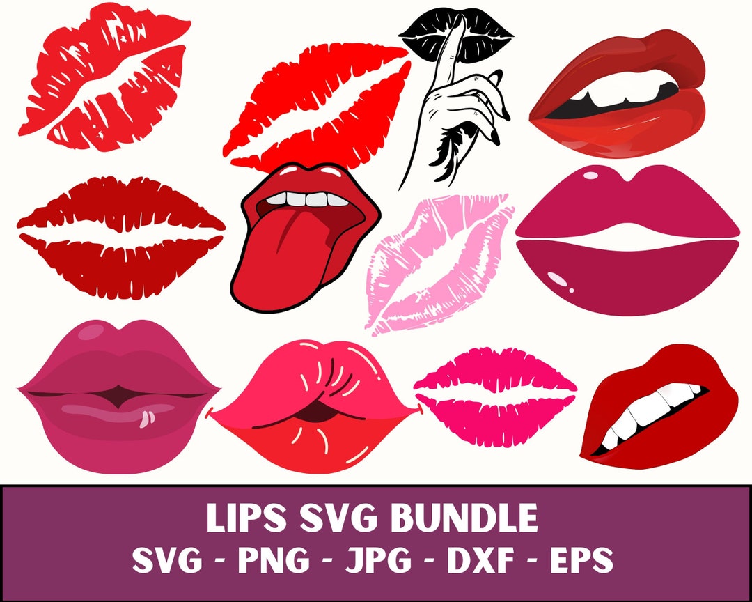Lips SVG Bundle: Kiss Cut Files for Cricut (digital Download) - Etsy