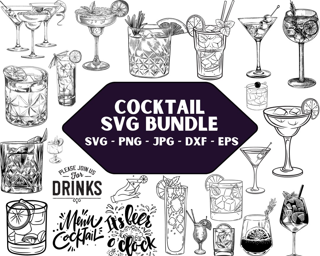 Cocktail SVG Bundle, Cocktail PNG Bundle, Cocktail Clipart, Cocktail ...