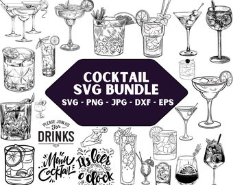 Cocktail SVG Bundle, Cocktail PNG Bundle, Cocktail Clipart, Cocktail ...