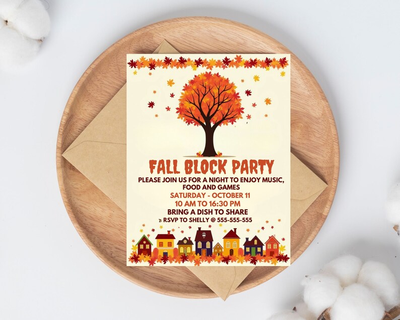 Editable Fall Block Party Flyer Template (8.5"x11") - Etsy Canada