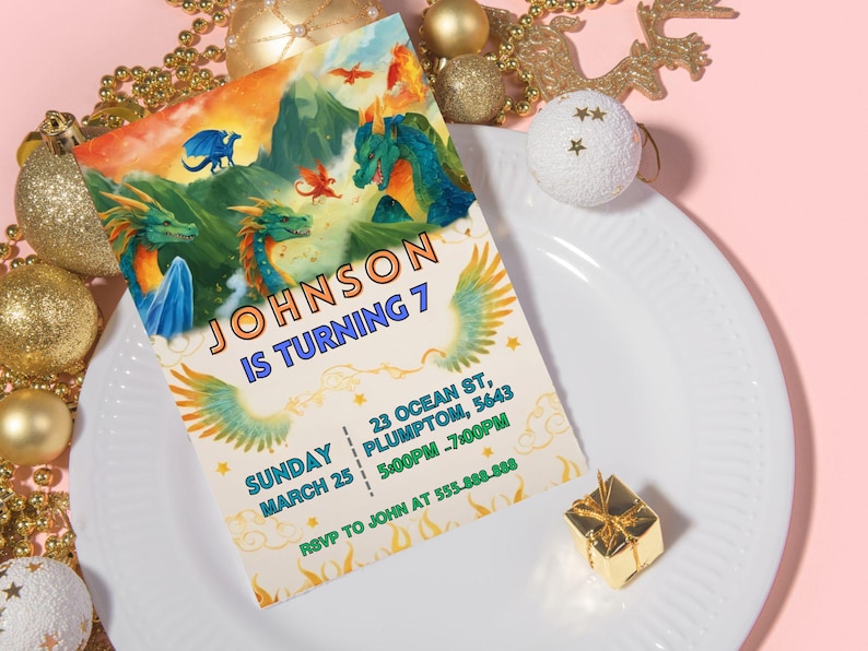 Editable Wings of Fire Birthday Invitation Template, Printable Birthday ...