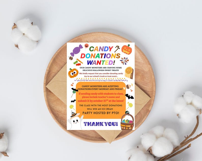 Editable Candy Donation Flyer Template: Trunk or Treat (canva, Digital ...