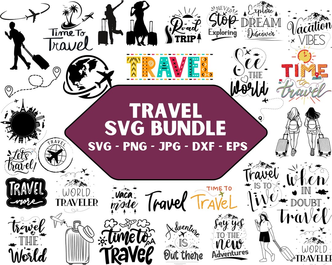 Travel Svg Bundle| Funny Travel Svg| Traveling Svg| Travel Clipart| Svg ...