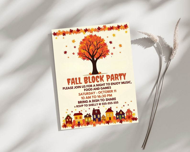 Editable Fall Block Party Flyer Template (8.5"x11") - Etsy Canada