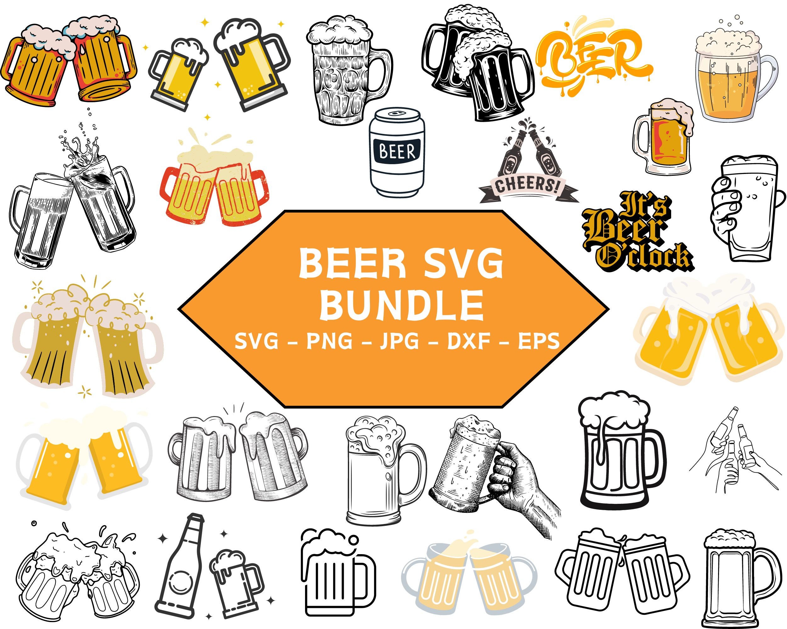 BEER SVG BUNDLE, Beer Clipart Bundle, Beer Svg for Cricut, Beer Bottle ...