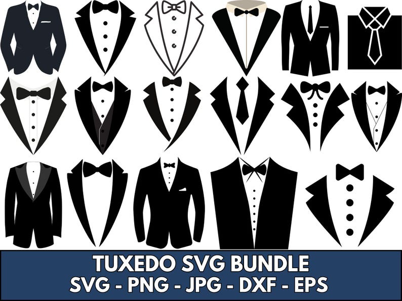 Tuxedo SVG Bundle, Tuxedo PNG Bundle, Tuxedo Clipart, Suit Clipart ...