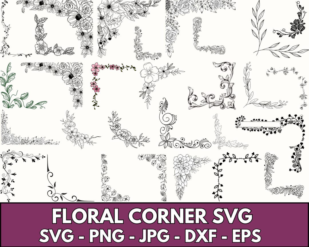 Corner Svg Bundle | Corner Svg | Floral Corner Svg Files | Decorative ...