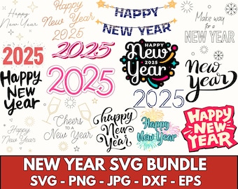 New Year 2025 SVG - Etsy