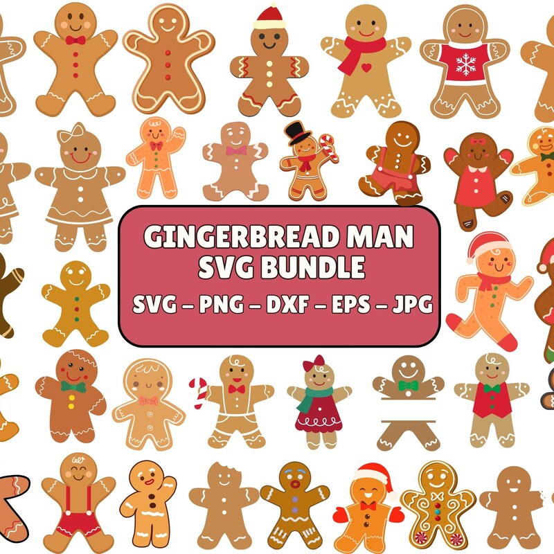Gingerbread Svg - Etsy