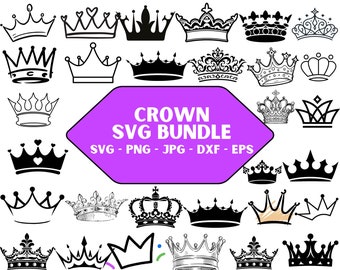 Royal Crown SVG Bundle: King, Queen, Princess Tiara , Lion (digital ...