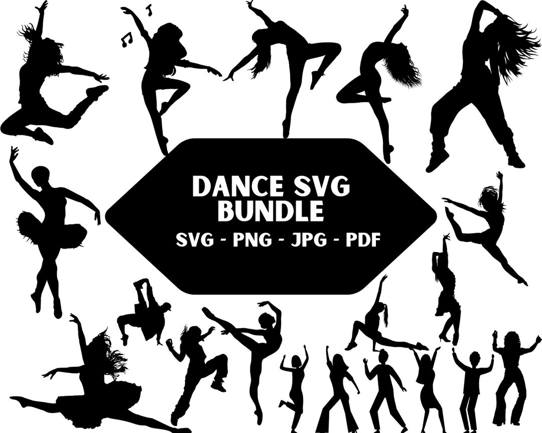 Dance Silhouette SVG Bundle: Dancer Clipart, Cut Files (digital ...