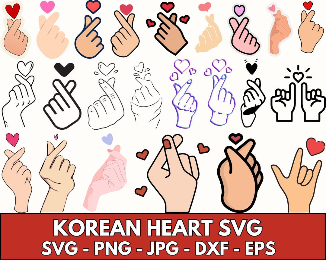 Korean Finger Heart Svg , Korean Love Sign Svg , Finger Heart Cricut ...