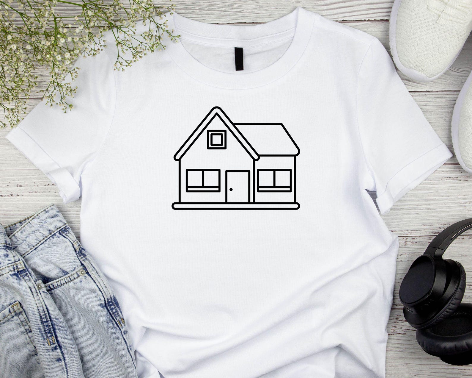 Little House Svg Bundle, Roof House Svg, House Outline Svg, Floral ...