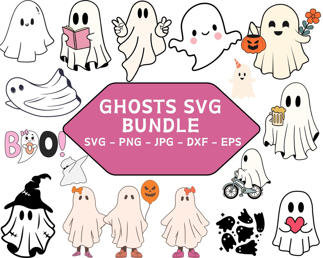 Retro Ghost SVG Bundle, Halloween Clipart (digital Download) - Etsy