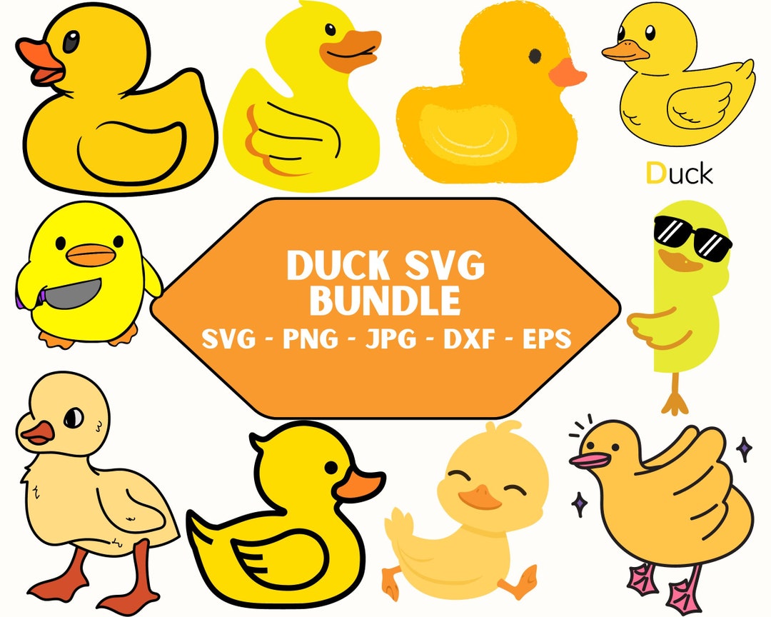 Rubber Duck SVG Bundle: Yellow Duck Clipart, Cut File (digital Download ...