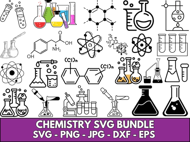 Chemistry SVG Bundle, Chemistry PNG Bundle, Chemistry Clipart ...