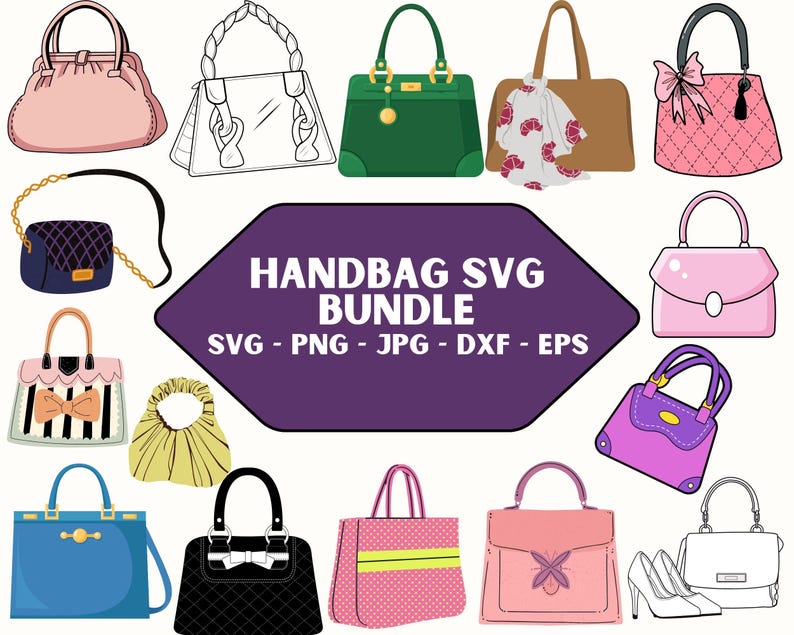 Handbag SVG Bundle: Purse Clipart, Cut Files (digital Download) - Etsy