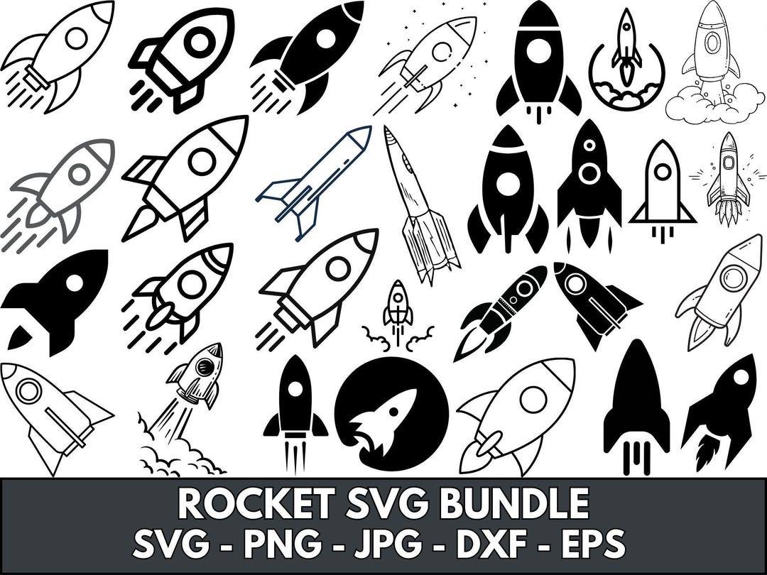 Rocket SVG Bundle: Spaceship Clipart, Shuttle Decal (digital Files) - Etsy